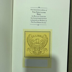 Franklin Library the Spectator Bird by Wallace Stegner 1st Edition - Etsy