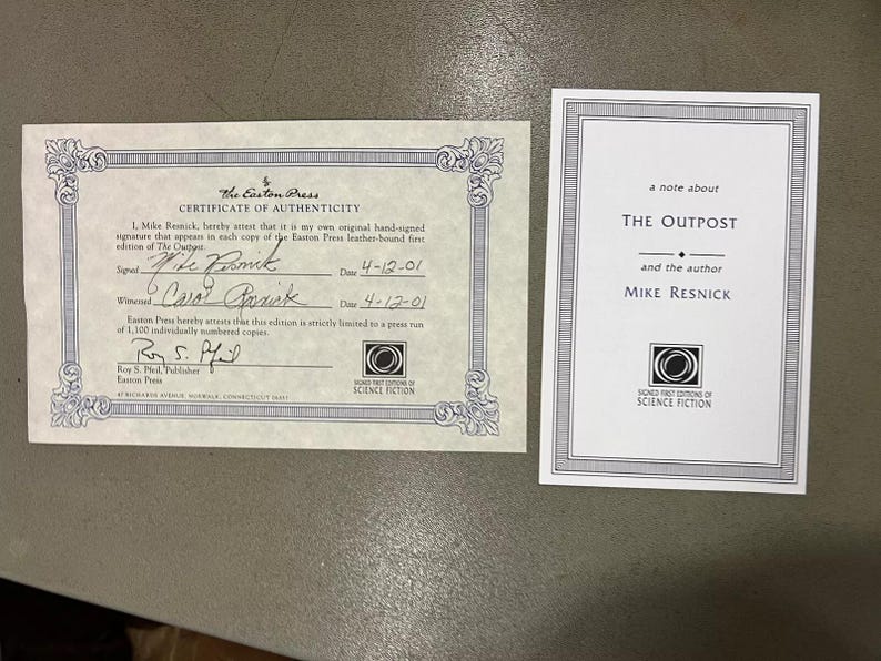 Easton Press Outpost - Mike Resnick SIGNED Sci-fi W/ COA - Etsy