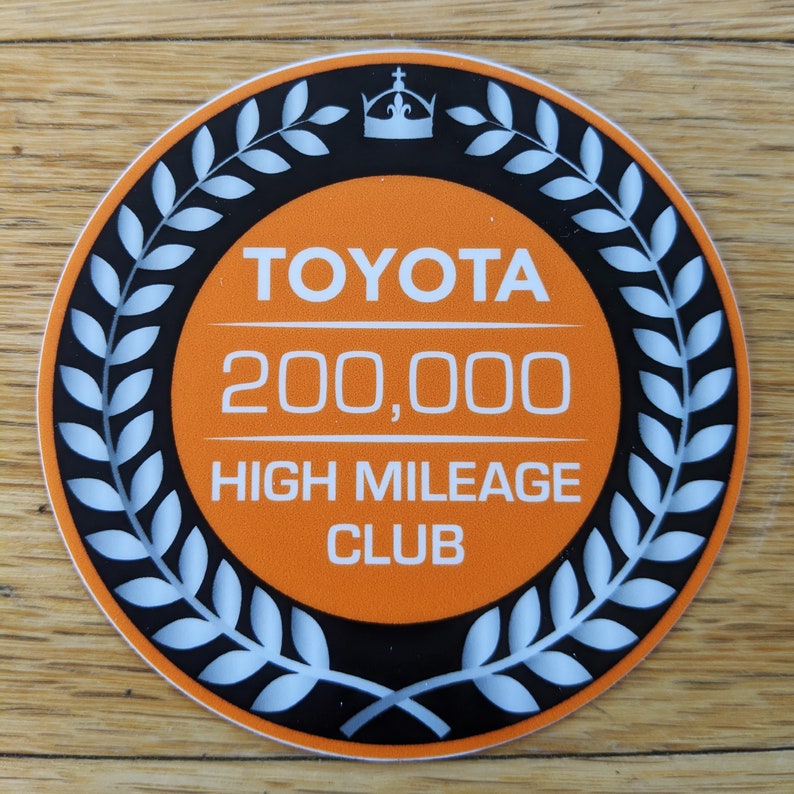 Toyota High Mileage Club Sticker Decal 100k 200k 300k 400k | Etsy