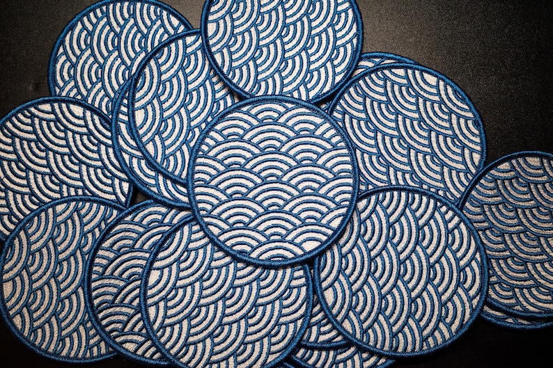 Japanese Wave Pattern Seigaiha Patch Sea Ocean Water Morale Carry Edc ...
