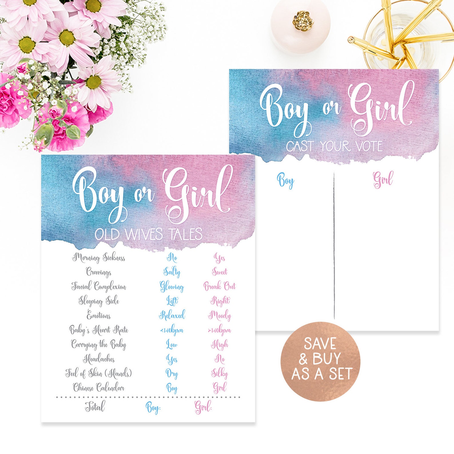 Gender Voting Gender Reveal Poster Boy or Girl Vote Blue or | Etsy Canada