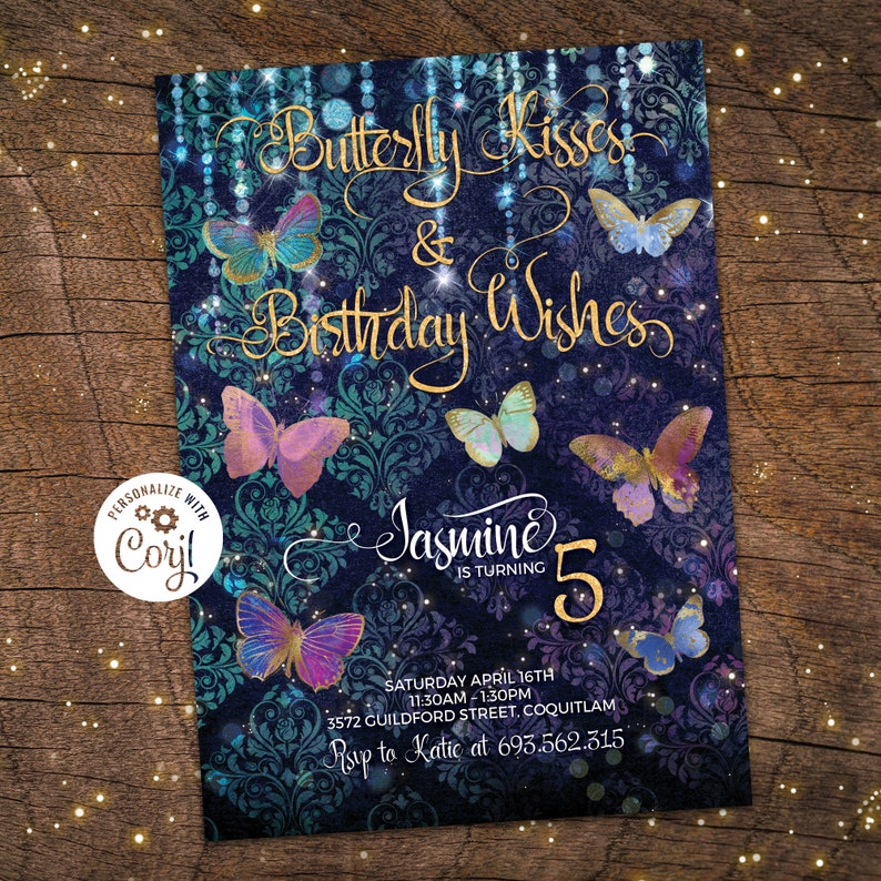 Butterfly Birthday Enchanted Invitation Butterfly | Etsy