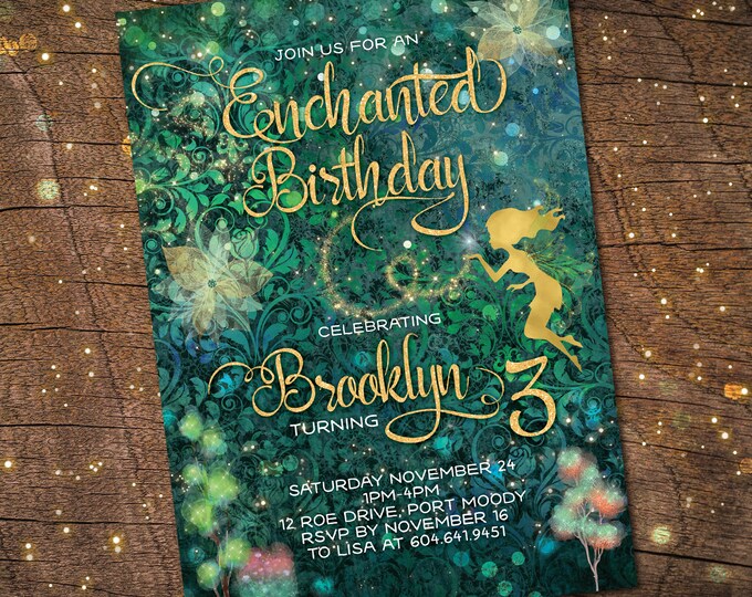 Fairy Birthday Invitation, Whimsical Invitation, Enchanted Forest ...