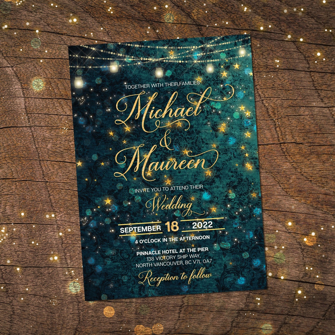 Whimsical Wedding Enchanted Wedding Invitation String Lights - Etsy