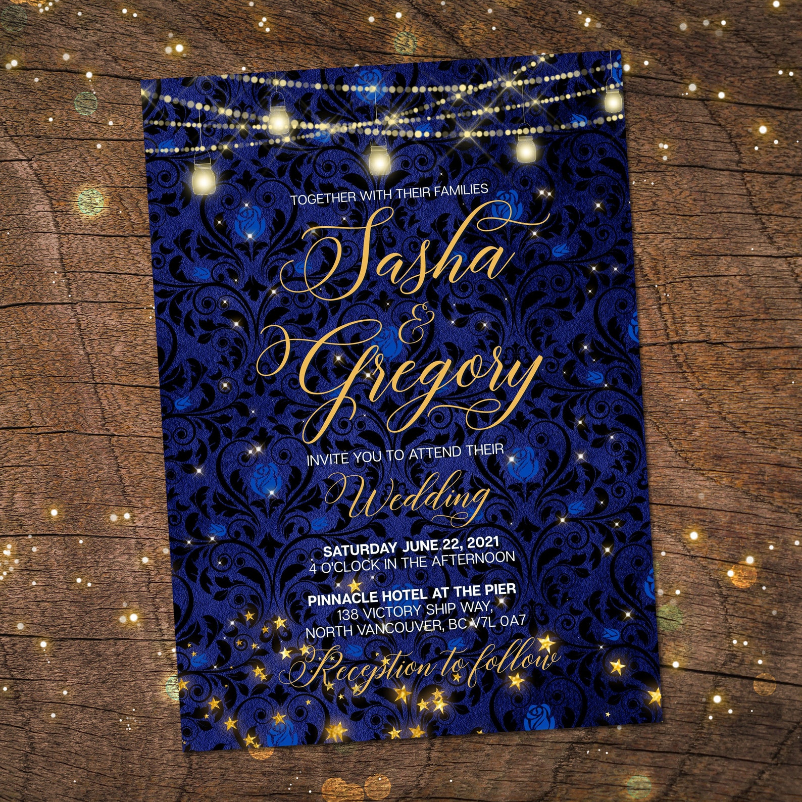 Enchanted Wedding Invitation String Lights Invitation Starry - Etsy Canada