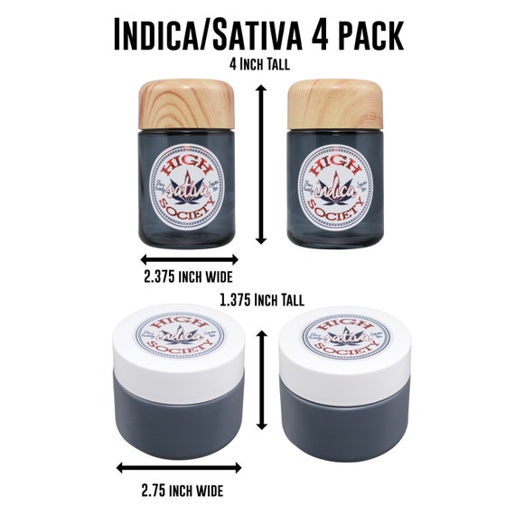 Dope Jars High Society 4 Pack Child Resistant Stash Jars - Etsy