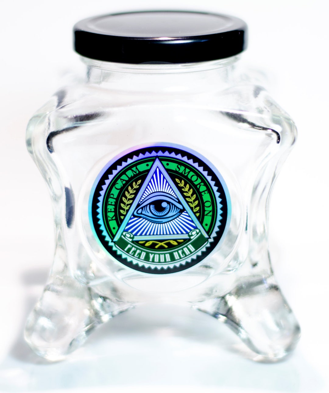 Dope Jars - Footed Glass Herb Storage, Stash Jar, Fits About an Ounce ...