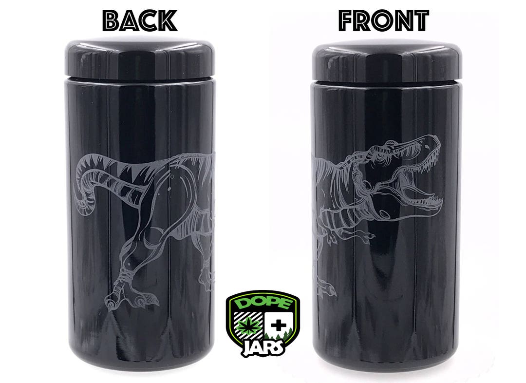 Dope Jars - 1 Liter Herb Storage, Stash Jar - With Full Wrap T Rex ...