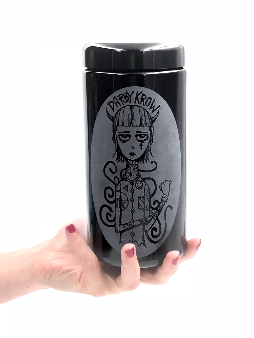 Dope Jars 1 Liter Herb Storage, Stash Jar With Goth Girl Deep Etched - Etsy
