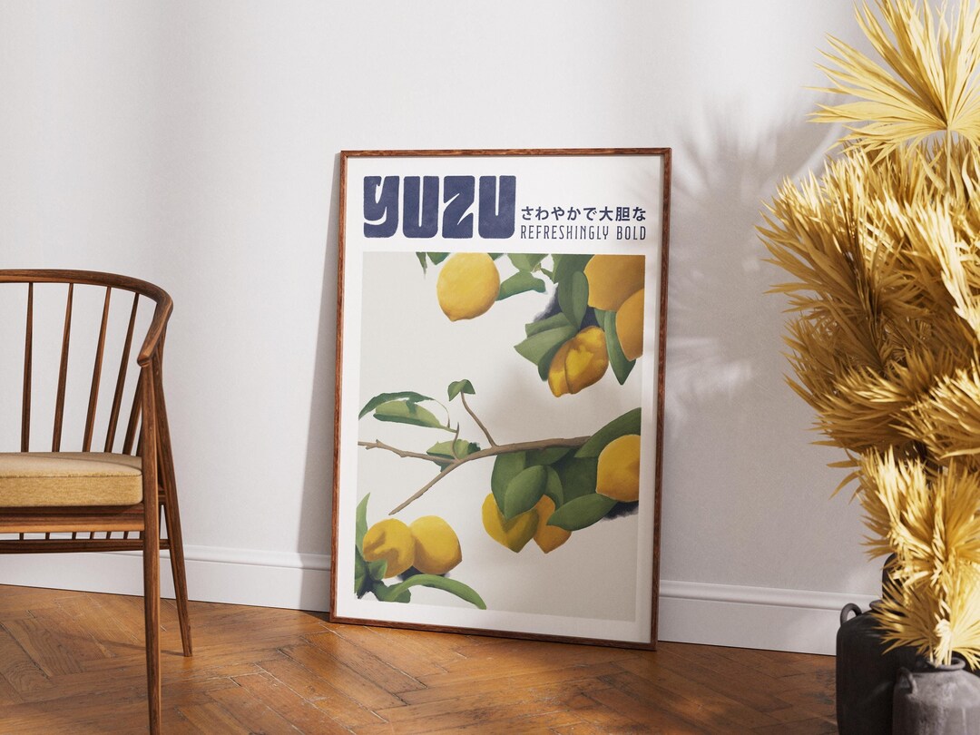 Yuzu Japanese Poster, Wall Art, Classic, Retro Style, Colourful, Hand ...