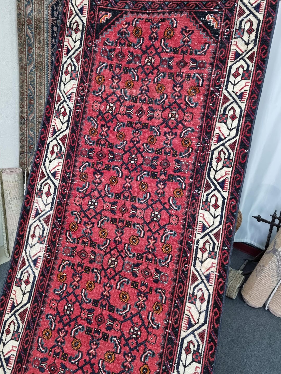 Antique 3x17 Heriz Runner2.9x16.9 Ftpersian Hallway Skinny Runner Rug ...
