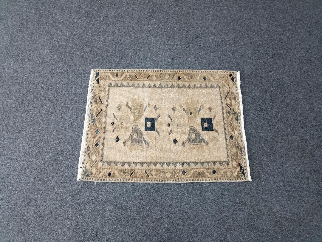 Antique 2x2 Small Rug(1.9x2.5 Ft),muted Color Mini Area Rug,2x3 Small ...