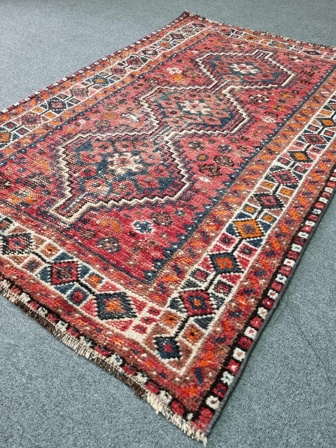 Antique 3x5 Persian Rug(3.4x5.1 Ft),3x5 Shiraz Carpet,3x5 Vintage ...