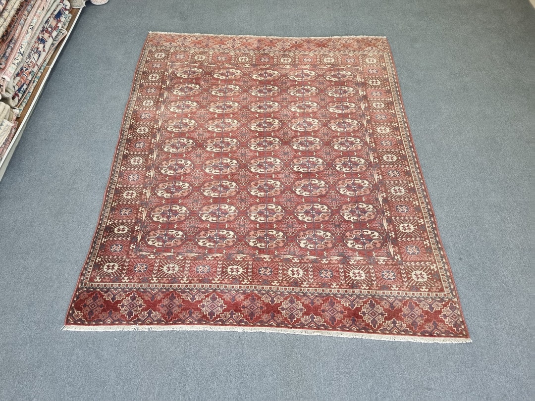 Antique 7x8 Afghan Rug8.2 X 6.8 Ft Square Area Ruglarge - Etsy