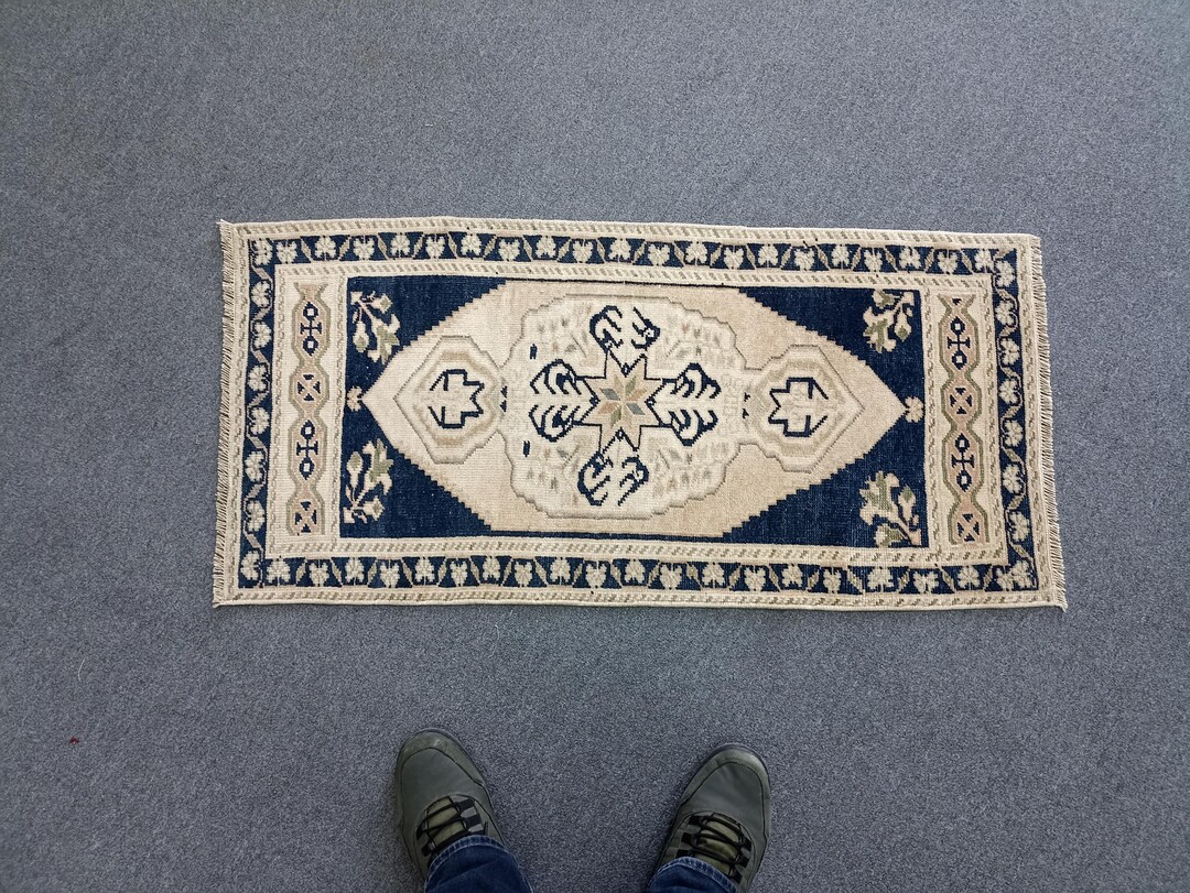 1'9'' X 3'8'' Antique Oushak Mat Rug, 2x4 Entry Decor Mat, 2x4 Welcome ...