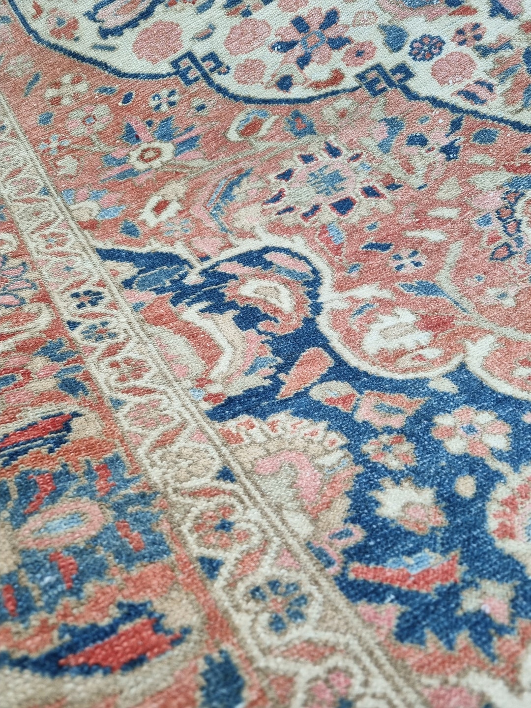 Antique 5x7 Blue Heriz Rug,vintage Persian Heriz Rug,6.10x4.7 Ft Area ...