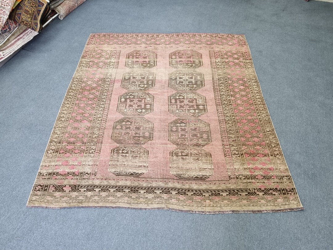 Antique 6x7 Persian Carpet6x7 Square Pink Color Persian - Etsy