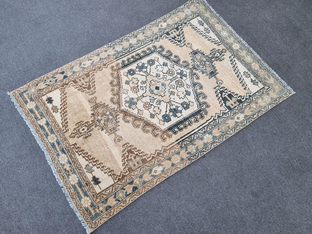 Antique 3x5 Neutral Color Persian Rug(3.3x4.10 Ft)farmhouse Decor ...