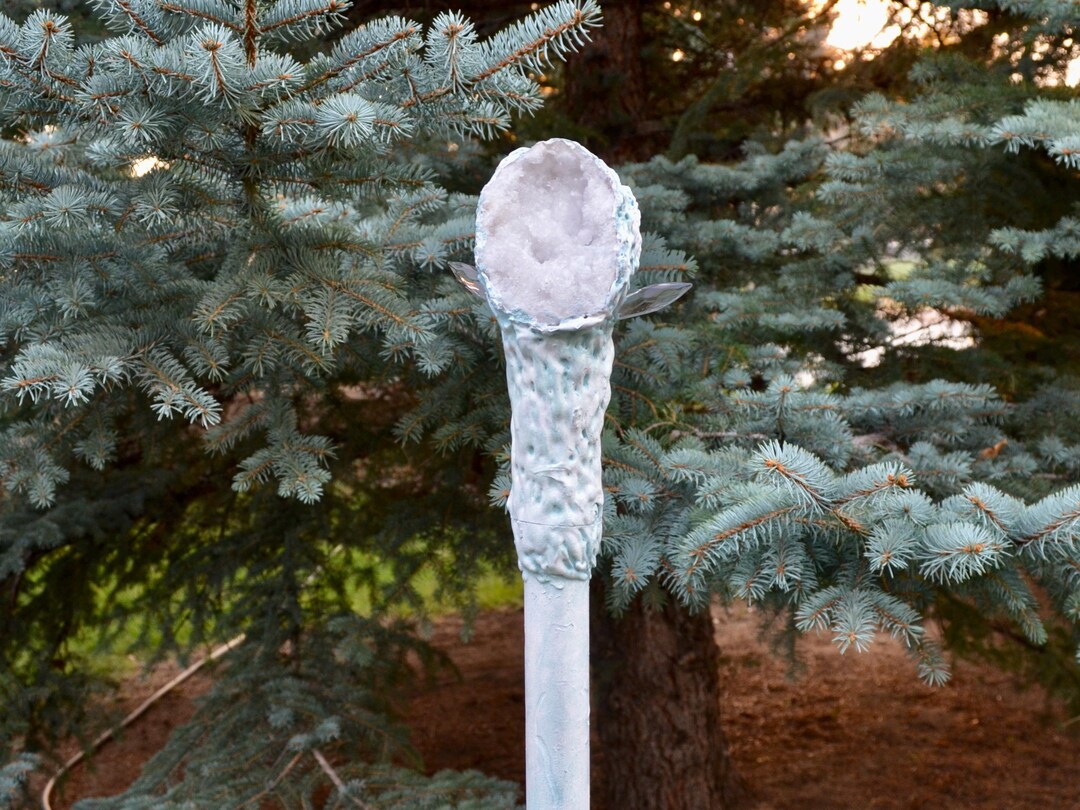 65 1/2 " Light up White Geode Crystal Wizard Staff Stave / Walking ...
