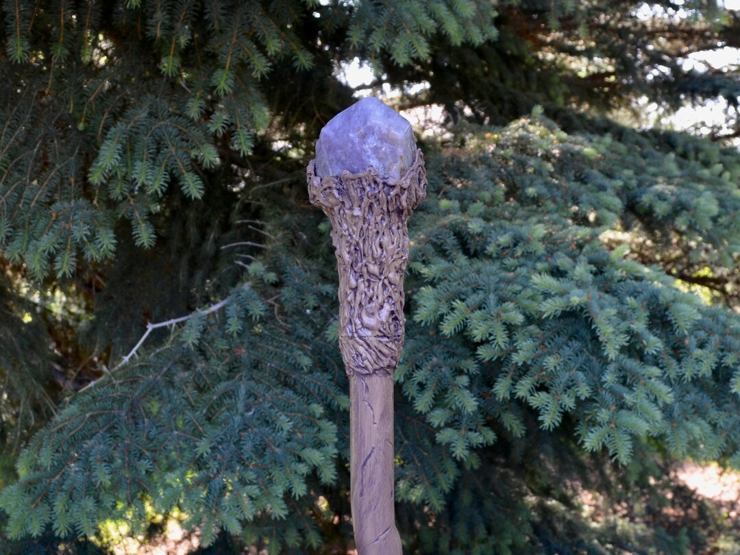 63 1/4" Light up Amethyst Crystal Wizard Staff Stave / Walking Stick ...