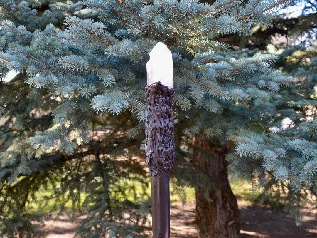 64" Tall Light up Quartz Crystal Wizard Staff / Stave / Walking Stick ...