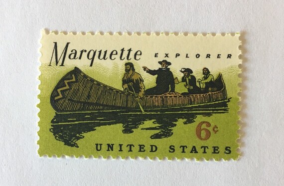 Marquette Explorer US Postage Stamp vintage 1968 | Etsy