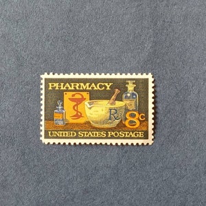 Pharmacy Stamp - US Mint - Issued 1972 - Face Value 8cents - Etsy