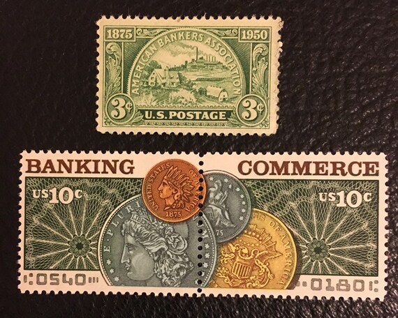 Banking on US Postage Stamps Money/ Coins on Stamps | Etsy