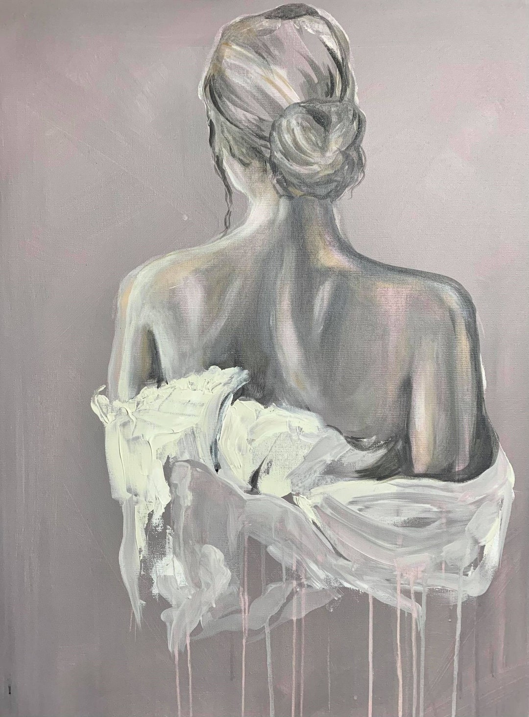 Feminine Painting of Woman's Back, becoming - Etsy
