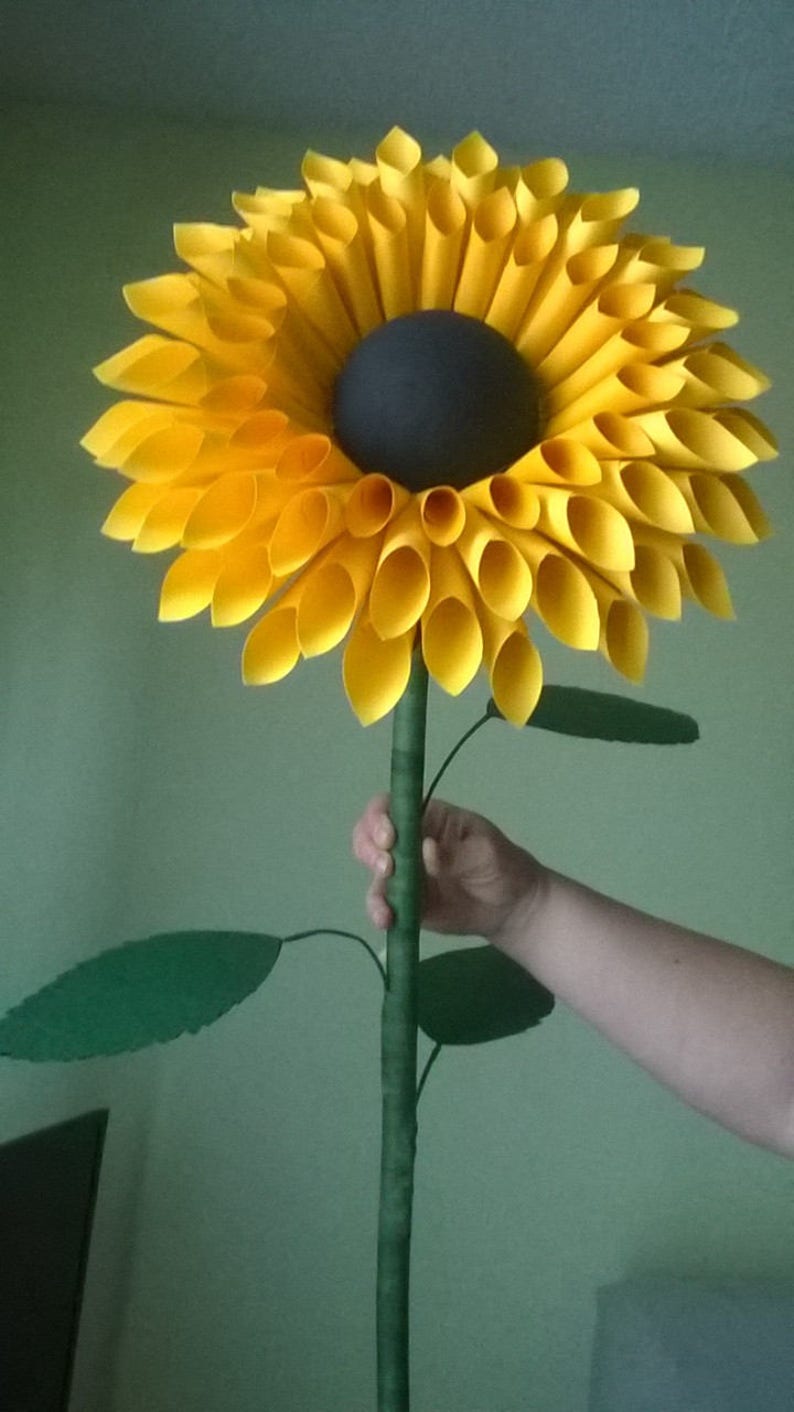 Standing Paper Sunflowers - Paper Flowers With Stem - Stemmed Paper ...