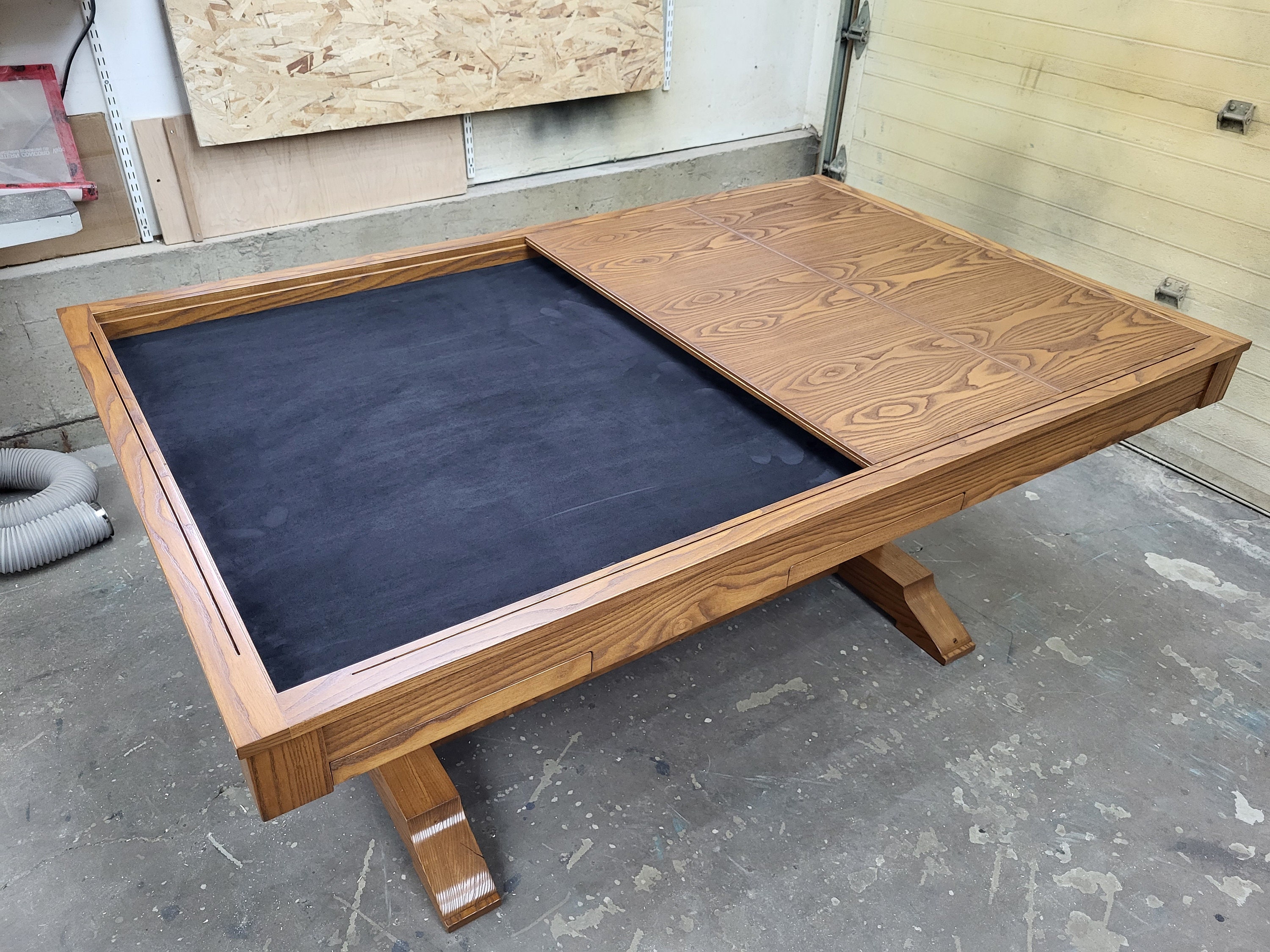 Ash Board Game Table With Slide Out Platforms & Drawers, 4-piece Inset ...