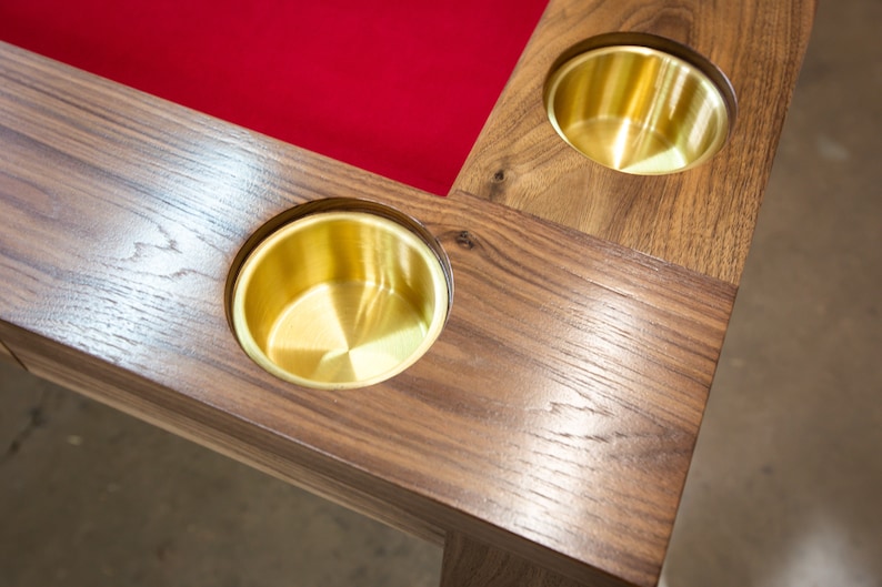 Walnut Board Game Table With Six Felt Lined Drawers | Etsy