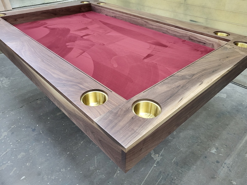 Walnut Board Game Table With Cabinet Base & 1-piece Full Cover - Etsy
