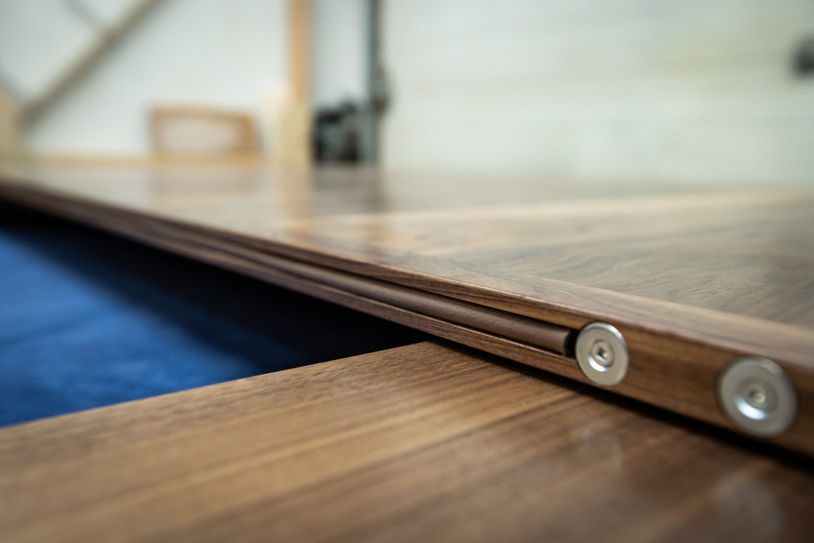 Walnut Board Game / Dining Table, 4x8 With Trestle Base and Four Piece ...