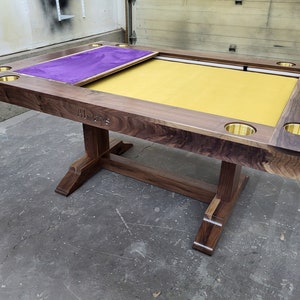 Walnut Board Game Table With Led's & Upholstered Inset Cover - Etsy