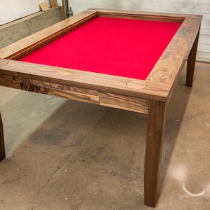 Walnut Board Game Table With Six Felt Lined Drawers - Etsy