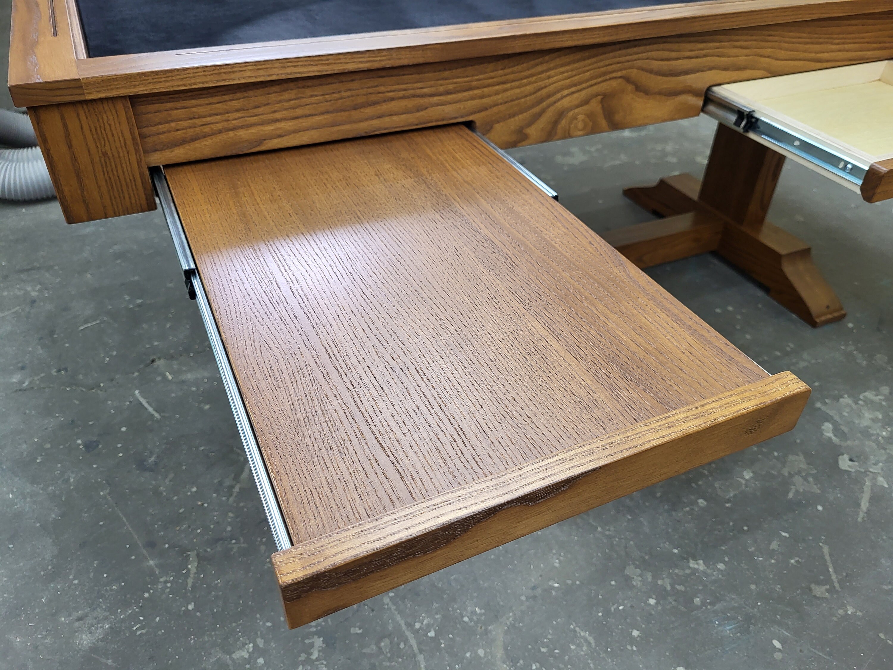 Ash Board Game Table With Slide Out Platforms & Drawers, 4-piece Inset ...