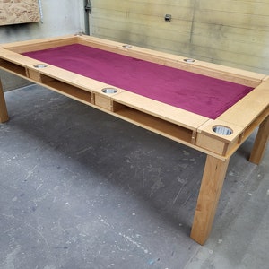 Maple Board Game Table With 8 Player Stations & 3-piece Spill-resistant ...