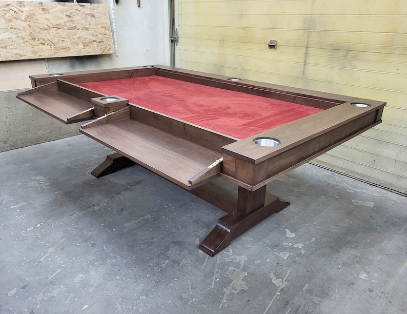 Maple Board Game Table With Four Player Stations & 3-piece Spill ...