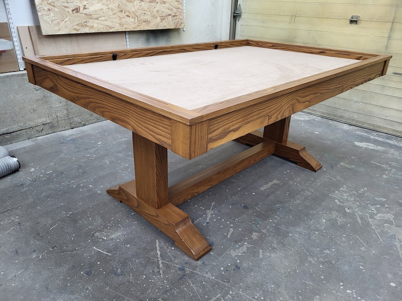 Ash Board Game Table With Slide Out Platforms & Drawers, 4-piece Inset ...