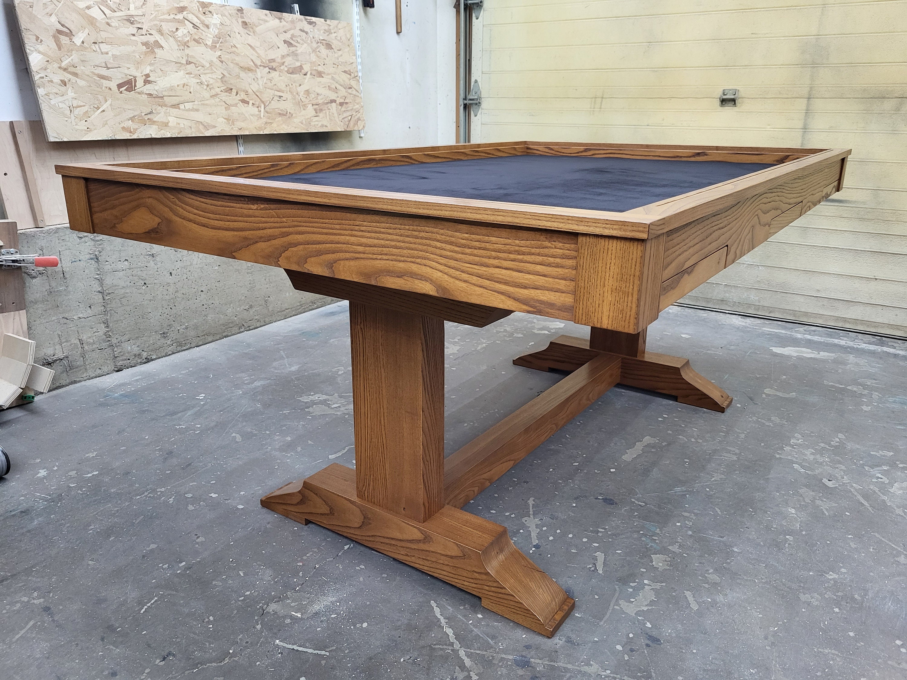 Ash Board Game Table With Slide Out Platforms & Drawers, 4-piece Inset ...