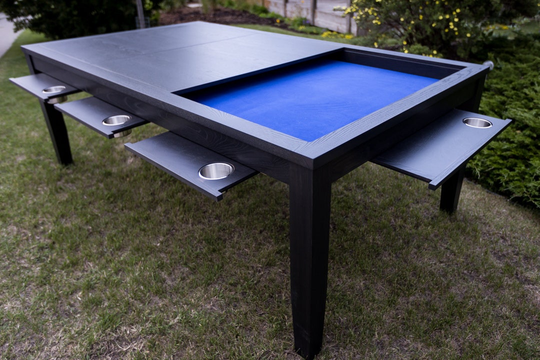 Ash Board Game Table With Pull Out Trays & 3 Piece Cover, 4x7 - Etsy