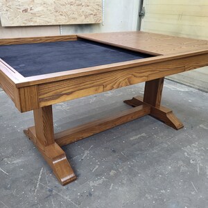 Ash Board Game Table With Slide Out Platforms & Drawers, 4-piece Inset ...