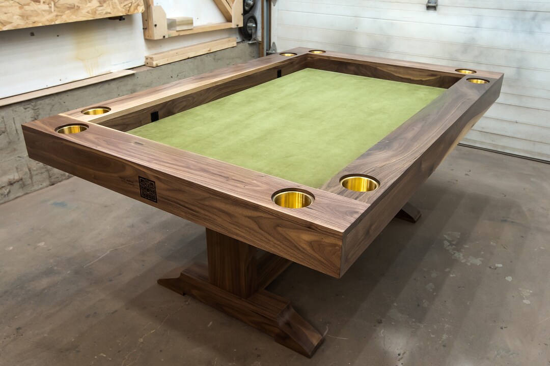 Hardwood Gaming Table With Trestle Base & Optional Engraving - Etsy