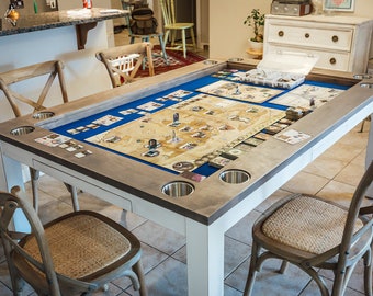 Walnut Game Table With 10 Drawers. - Etsy