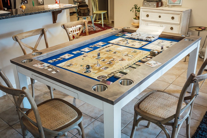 Rustic Farmhouse Board Game Table With Drawers - Etsy