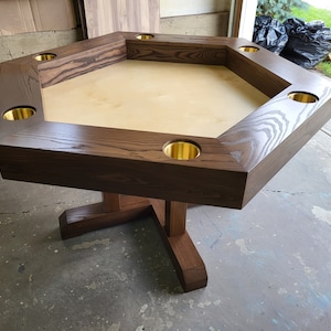 Hexagon Board Game Table in Ash Hardwood With One-piece Full Cover ...