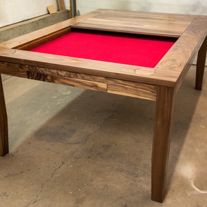 Walnut Board Game Table With Six Felt Lined Drawers - Etsy