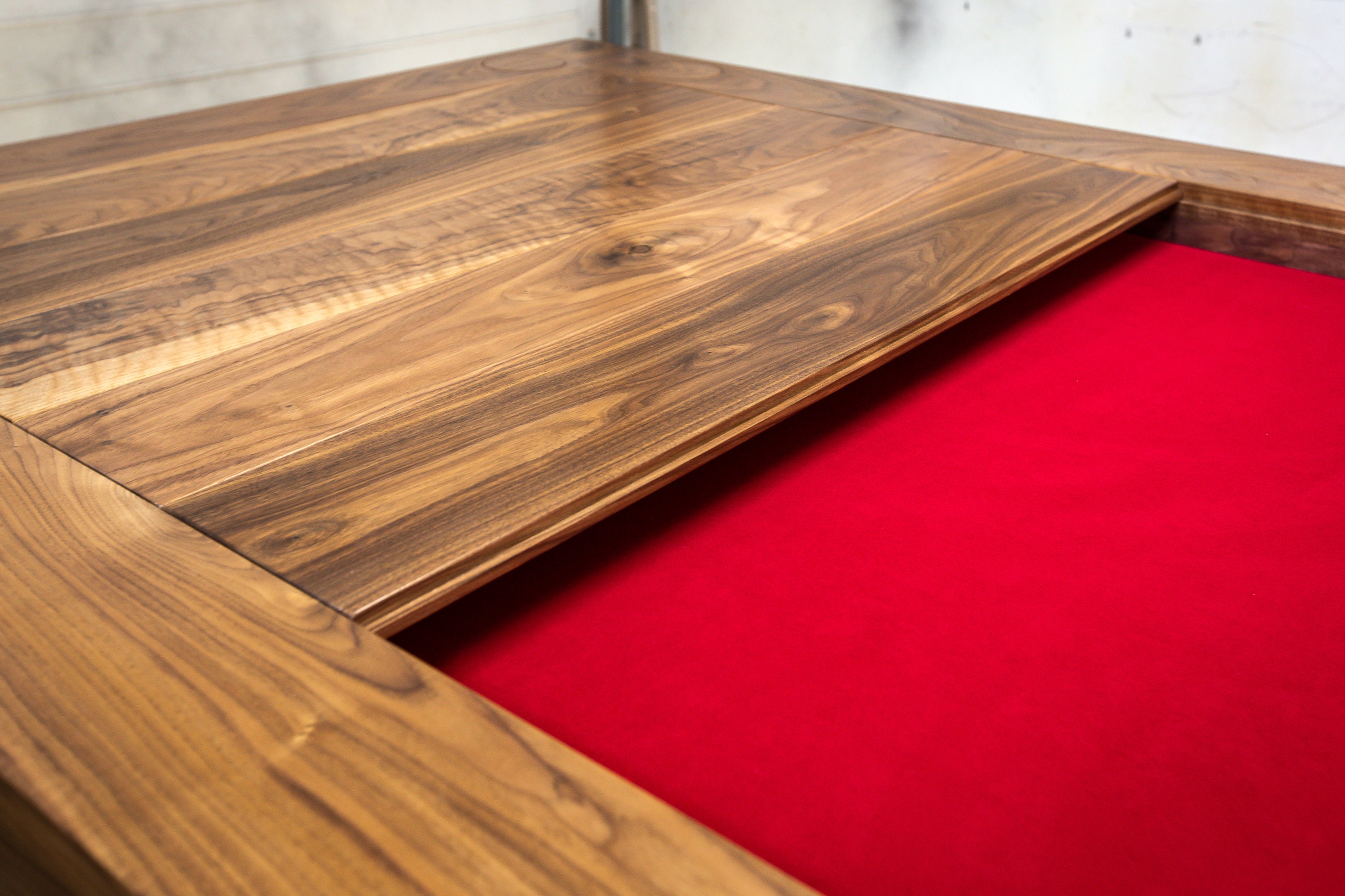 Walnut Board Game Table With Six Felt Lined Drawers | Etsy