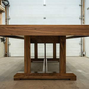 Walnut Board Game / Dining Table, 4x8 With Trestle Base and Four Piece ...